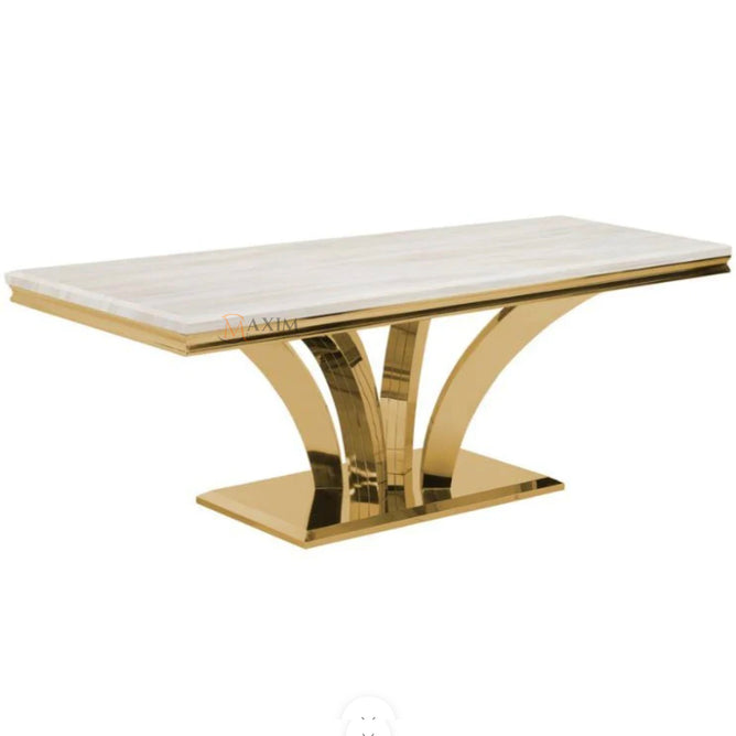 Bliss Gold Marble Dining Table