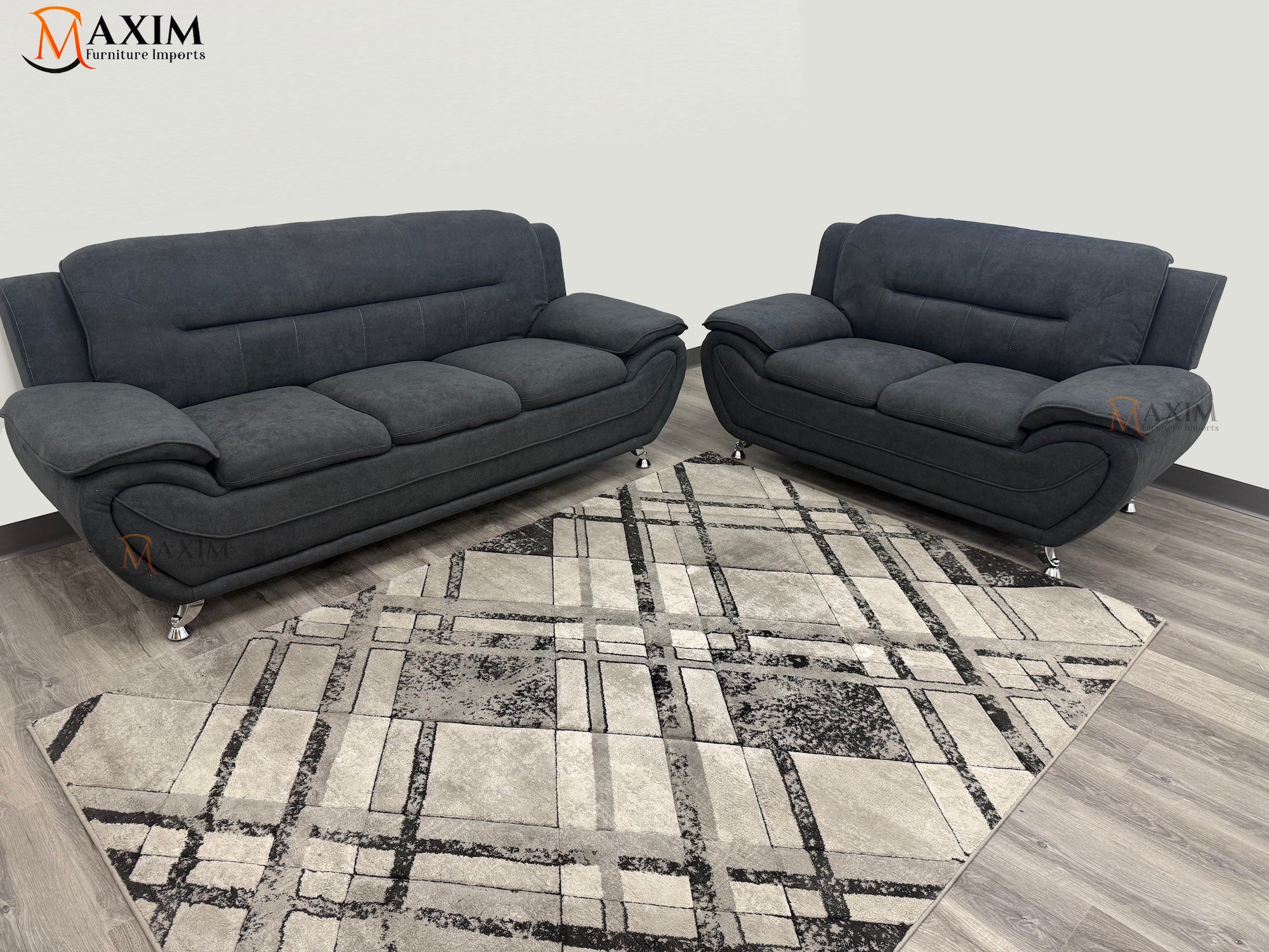Speed Grey Fabric Upholstery 3 PC Set